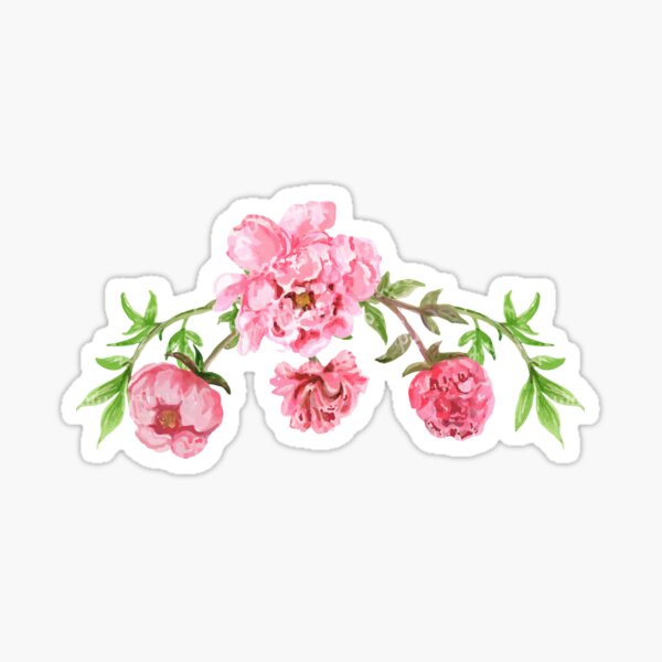 Floral Bouquet Flowers Watercolor Artwork Sticker For Sale By Content