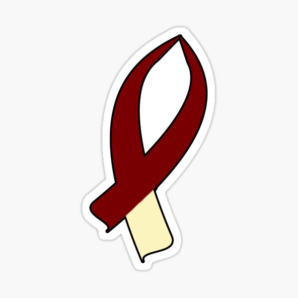 "Awareness Ribbon (Burgundy & Cream)" Sticker by blakcirclegirl | Redbubble