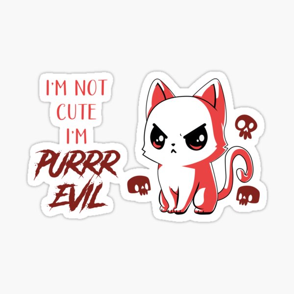 "Evil Cat Funny Tee" Sticker for Sale by quickkaart | Redbubble