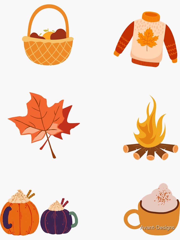 "Cute Autumn/Fall Sticker Pack" Sticker for Sale by Avant-Designs ...