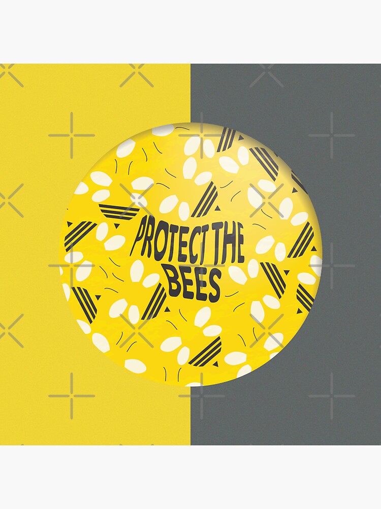 "Protect The Bees Minimalist Artwork" Sticker for Sale by CrownMaru ...