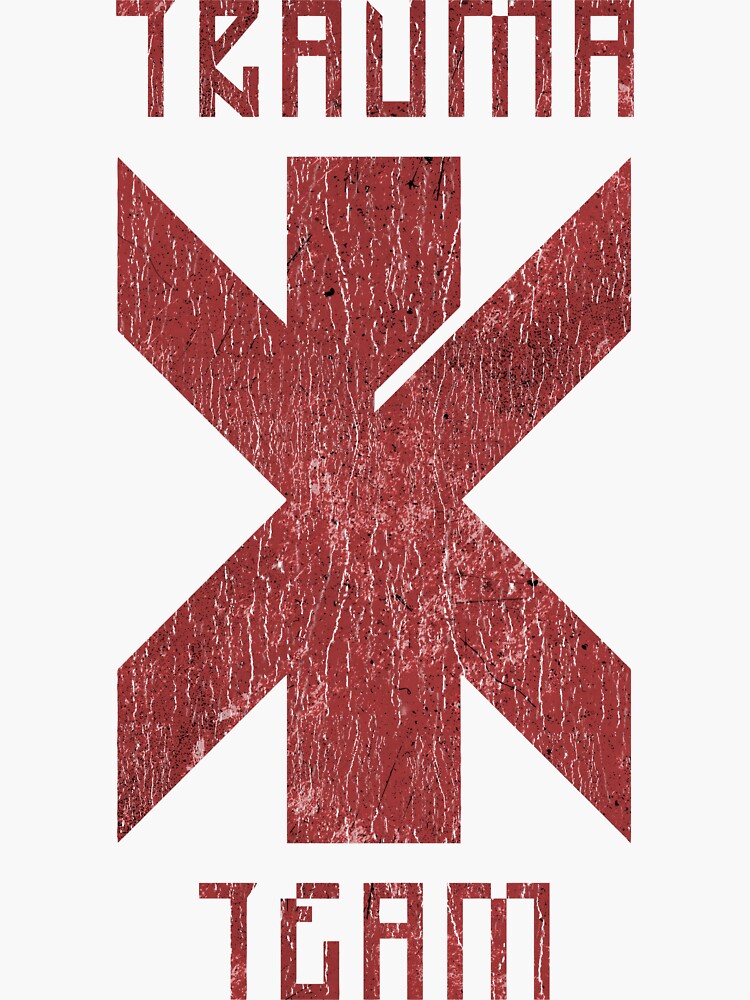 "Cyberpunk Trauma Team distressed" Sticker for Sale by Phaidonn | Redbubble