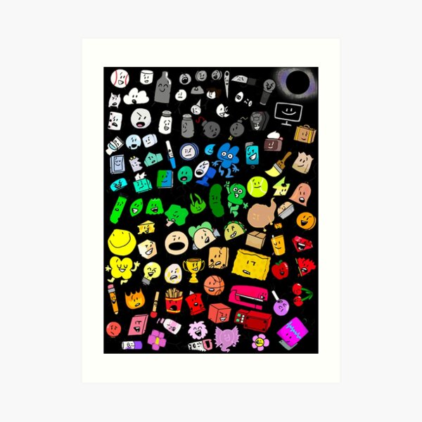 "BFDI Inanimate Insanity All Characters (Transparent)" Art Print for ...