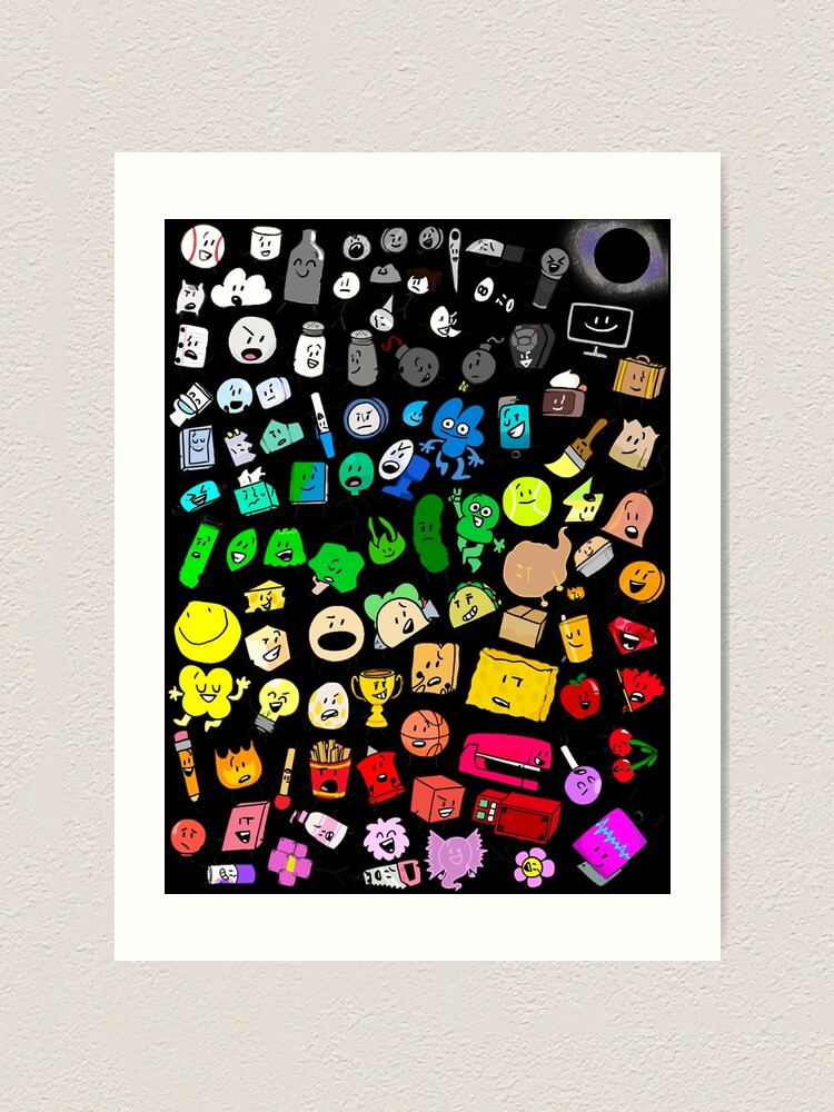 "BFDI Inanimate Insanity All Characters (Transparent)" Art Print for ...
