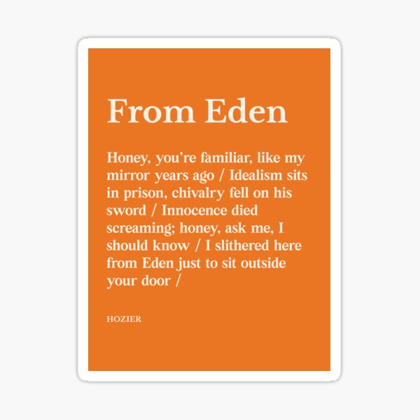 "From Eden" Sticker for Sale by wordsandpalette | Redbubble