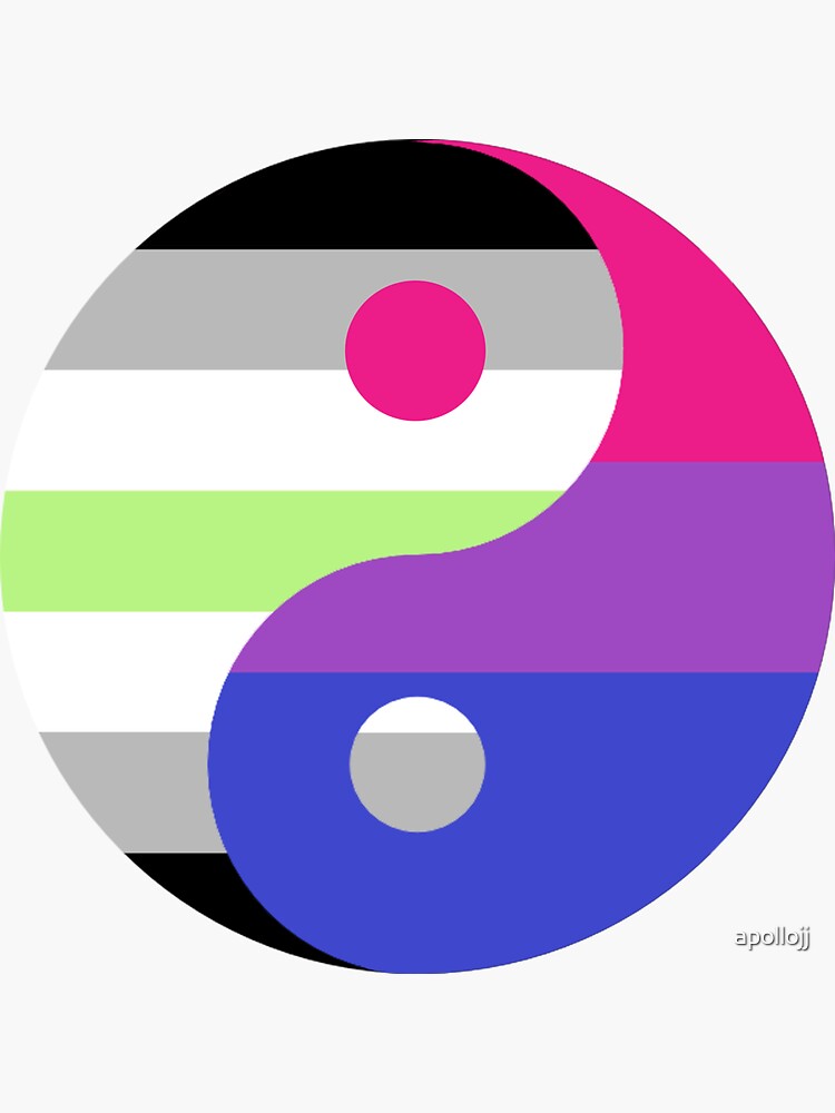 Yin Yang Agender Bisexual Pride Sticker For Sale By Apollojj Redbubble