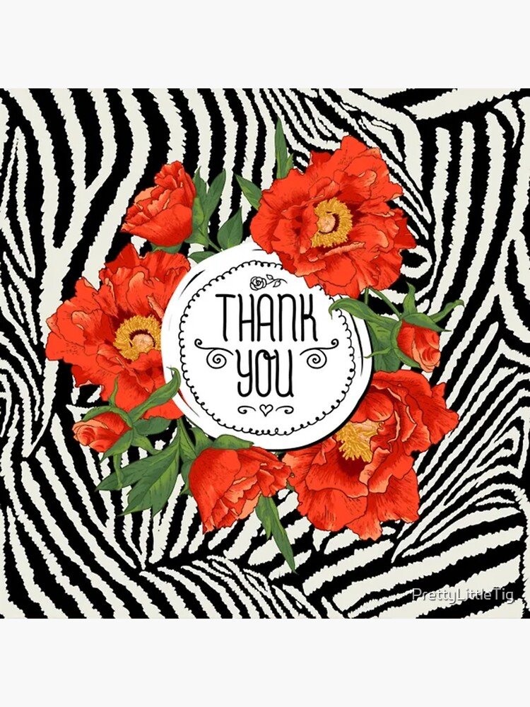 "Thank you-zebra♥" Sticker for Sale by PrettyLittleTig | Redbubble
