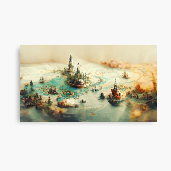 "3d map castle vintage fantasy map" Canvas Print for Sale by ...
