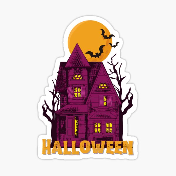 "Halloween haunted house" Sticker for Sale by Jimsgreatloot | Redbubble