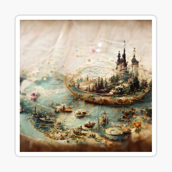 "3d map castle vintage fantasy map" Sticker for Sale by funart123456 ...