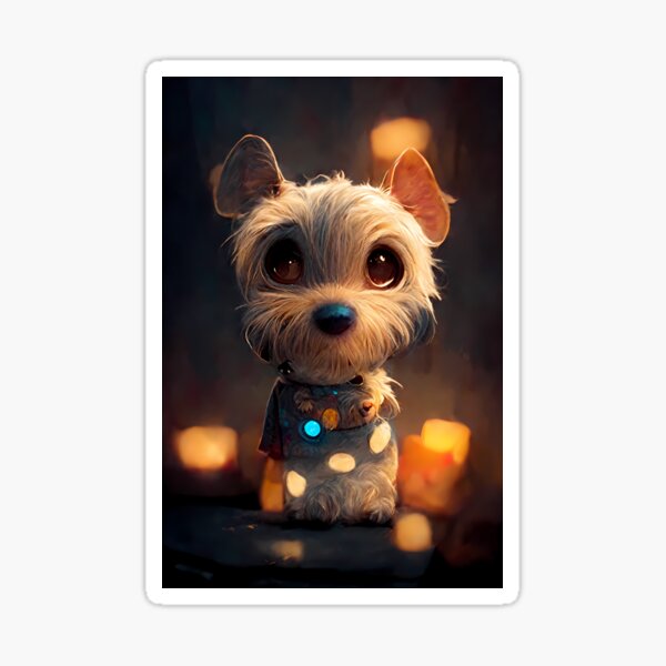 "Cute Baby Dog Illustration" Sticker for Sale by njiiz | Redbubble