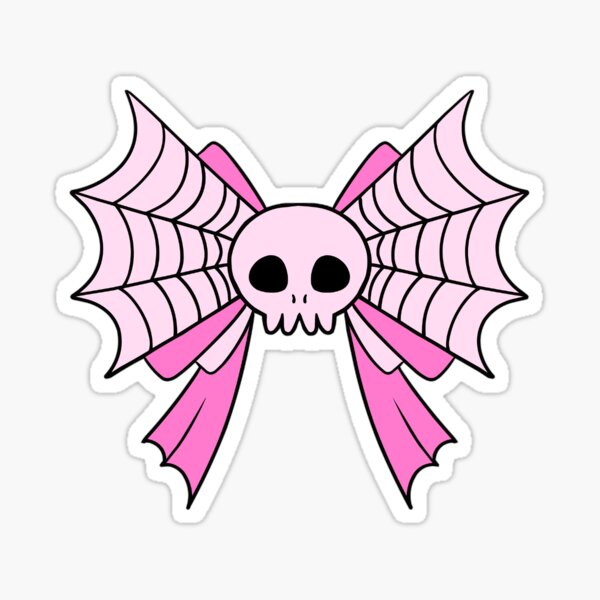 "pastel goth skull bow " Sticker for Sale by pinkdreamsss | Redbubble