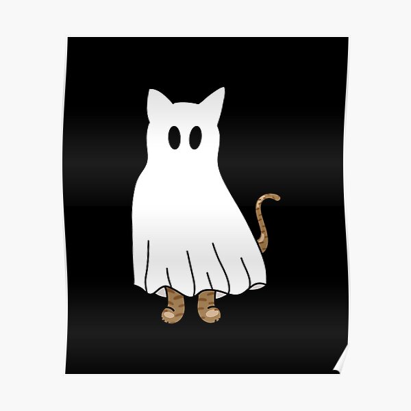 "Spooky ghost cat" Poster for Sale by Okokkasia | Redbubble