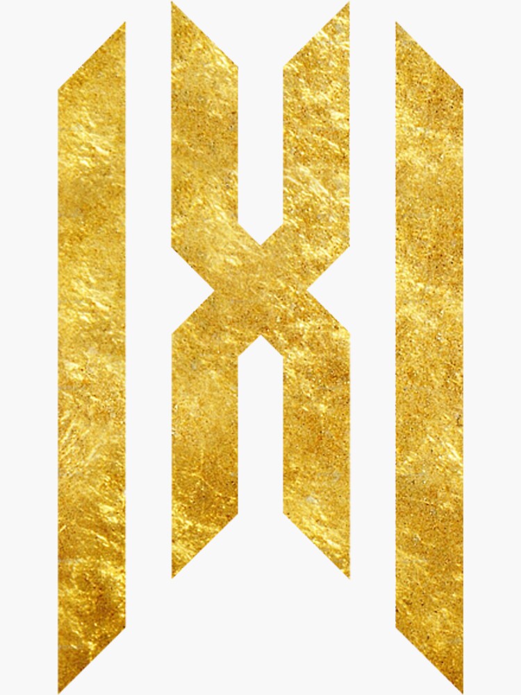 "print monsta x gold logo" Sticker for Sale by kaleidcocakes | Redbubble