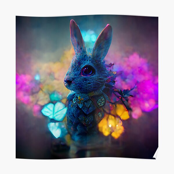 "Colorful Rabbit" Poster for Sale by Crea-Artopia | Redbubble