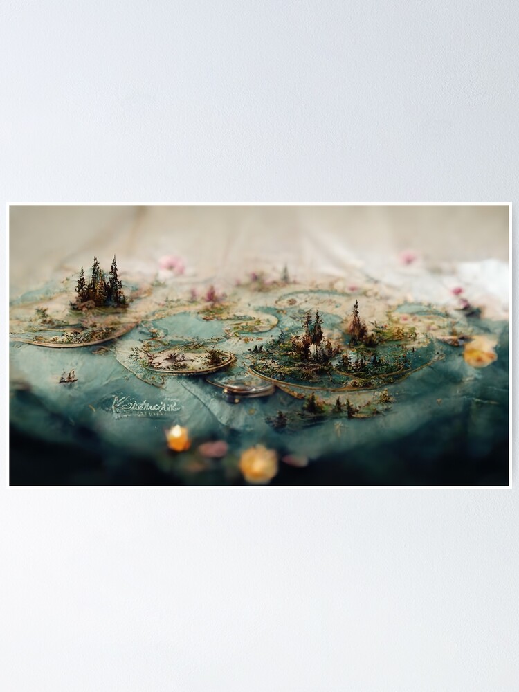 "3d map castle vintage fantasy map" Poster for Sale by funart123456 ...
