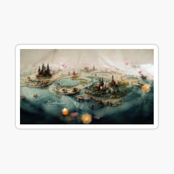 "3d map castle vintage fantasy map" Sticker for Sale by funart123456 ...