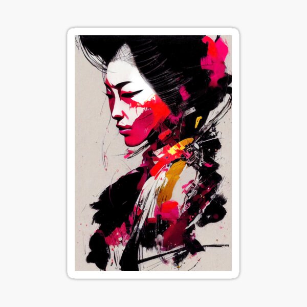 "Geisha, Portrait" Sticker for Sale by ErianAndre | Redbubble
