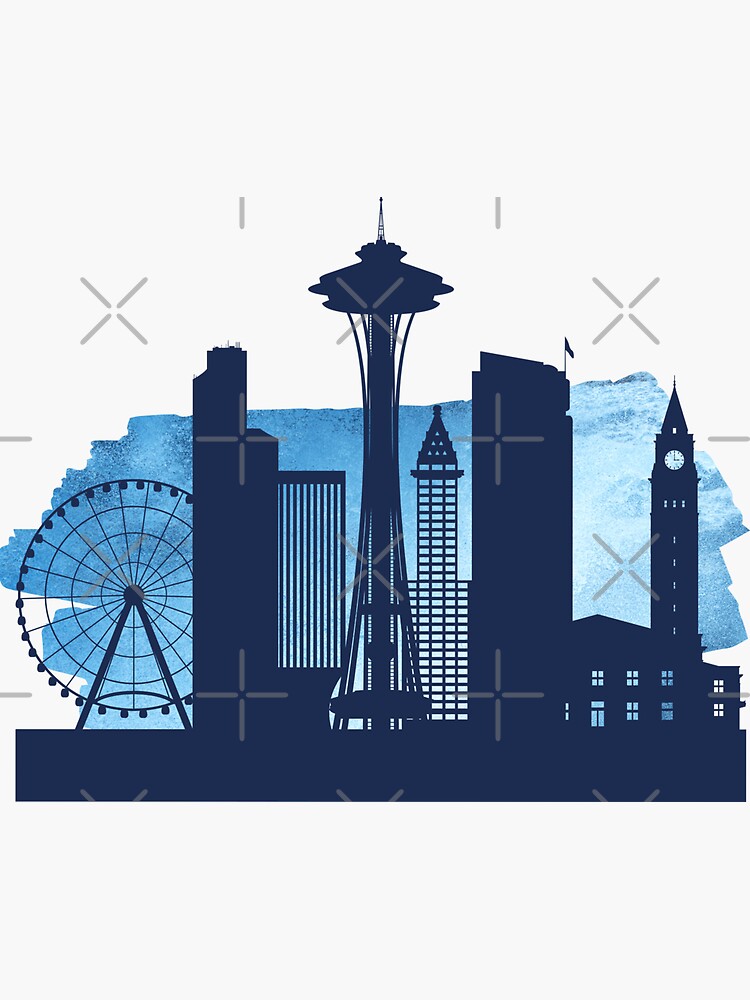 "Seattle skyline" Sticker for Sale by SpiderMonkey913 | Redbubble