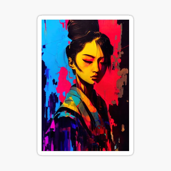 "Geisha, Portrait" Sticker for Sale by ErianAndre | Redbubble