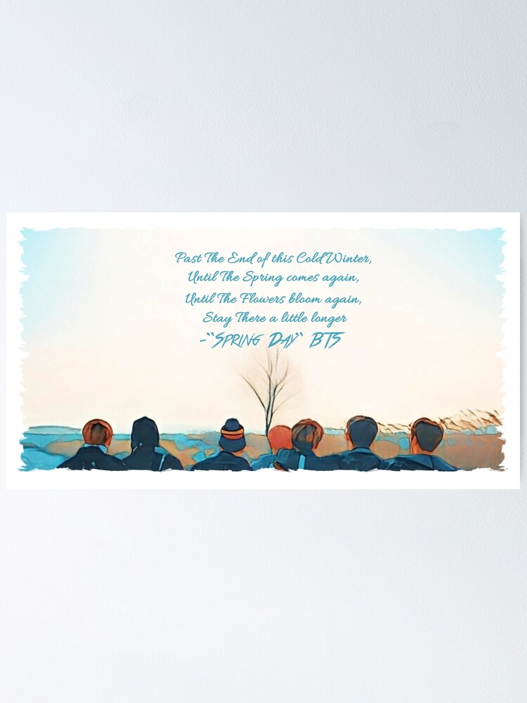 "BTS Spring Day Lyrics Digital Vector" Poster for Sale by myusic ...