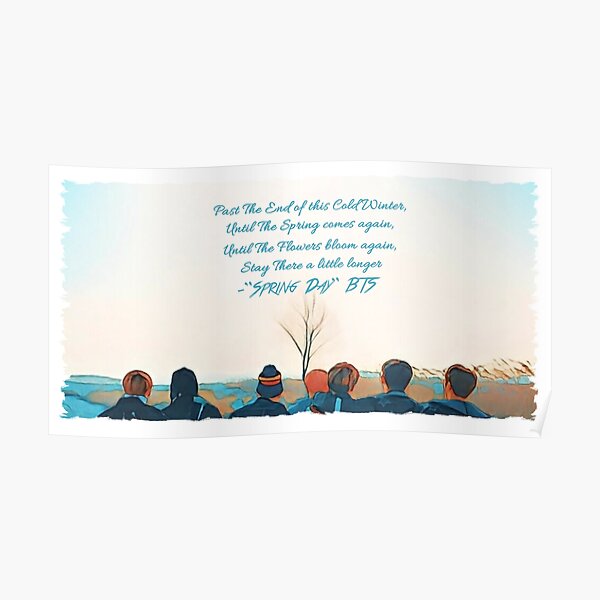 "BTS Spring Day Lyrics Digital Vector" Poster for Sale by myusic ...