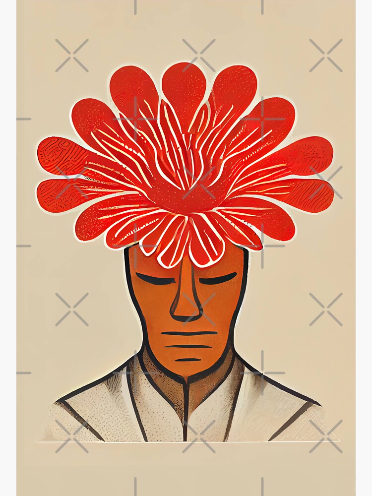 "Flower Head Man, Vintage Flowers" Sticker for Sale by GalleryHeart ...