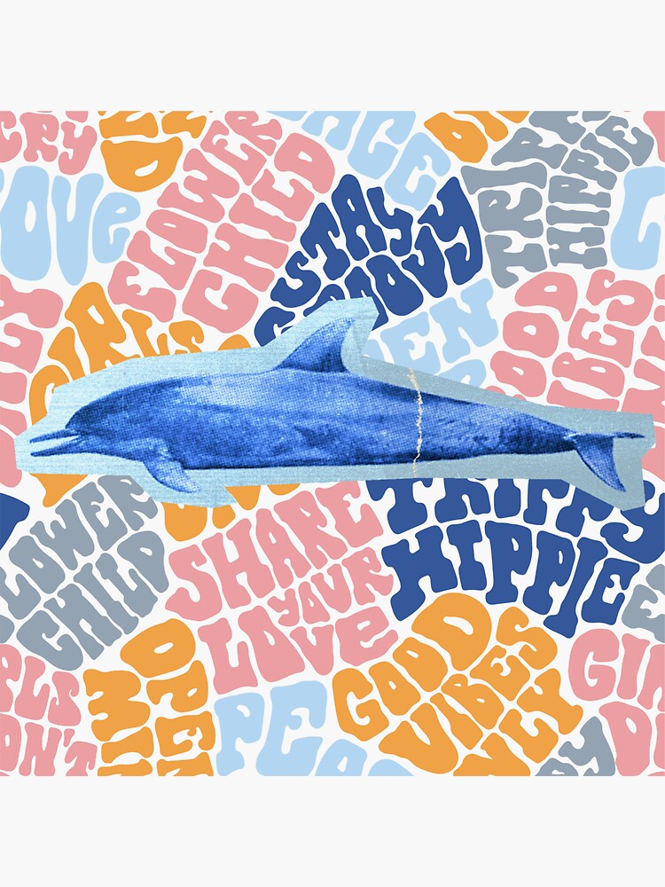 " dolphin on typography" Sticker for Sale by Vantart | Redbubble