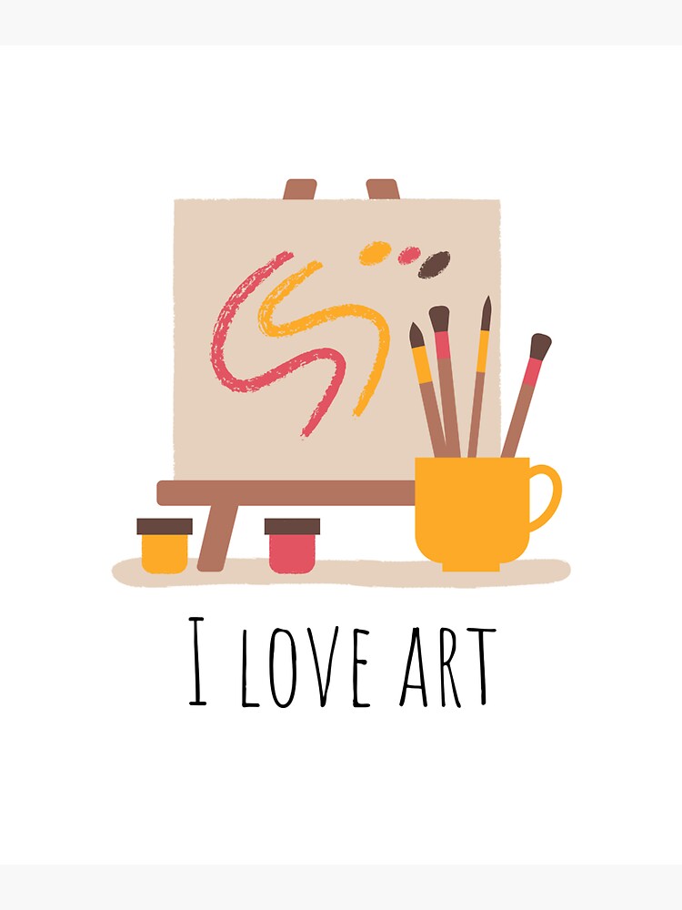 "i love art" Sticker for Sale by artist-fs | Redbubble