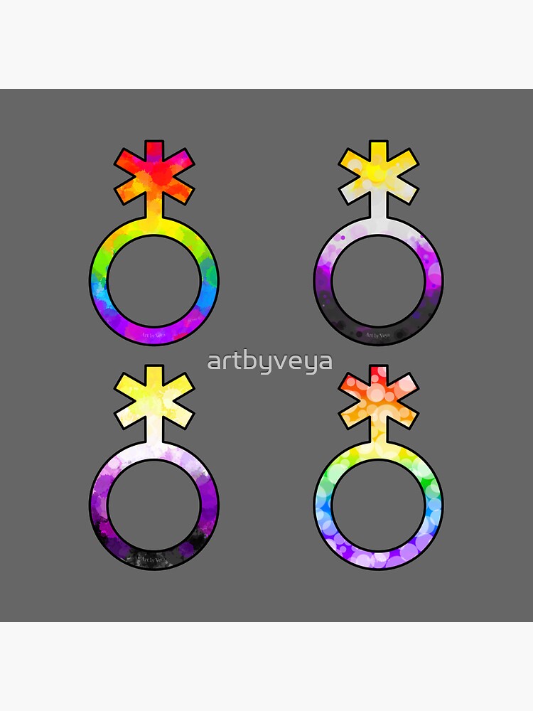 "Nonbinary Symbols" Sticker for Sale by artbyveya | Redbubble
