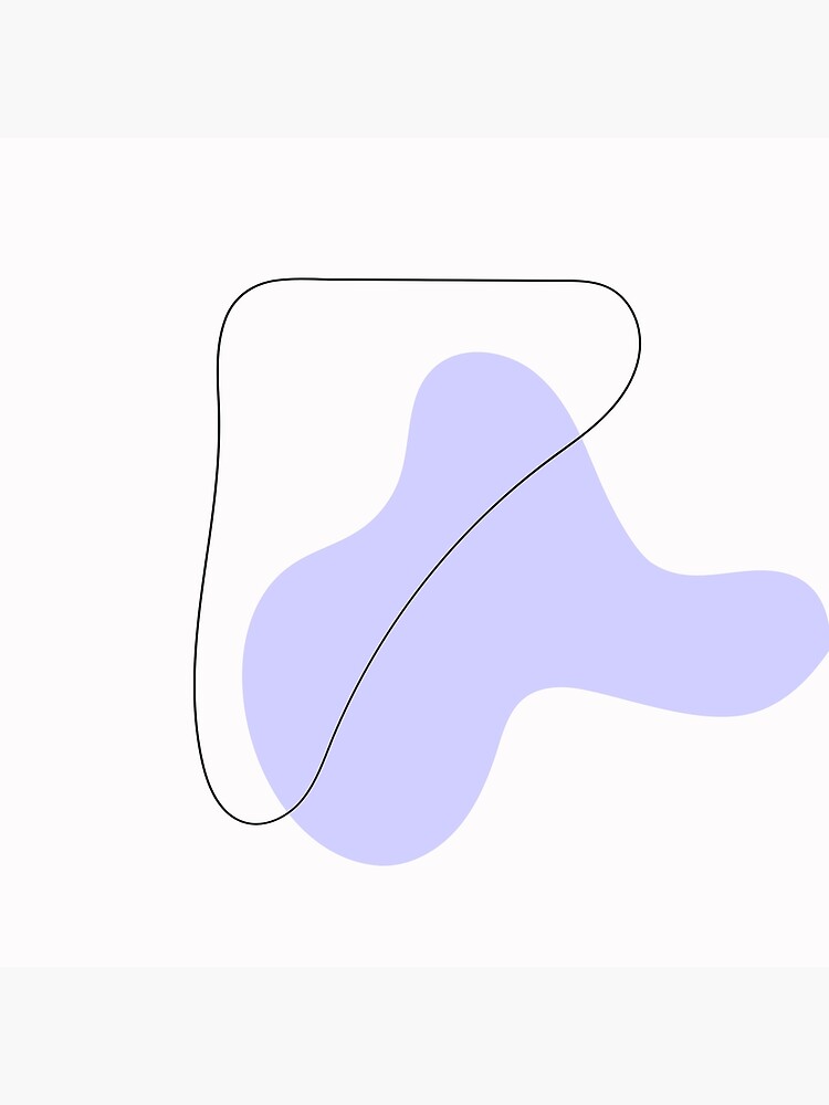 " Minimalist abstract shape with a blue blob line art work . Love ...