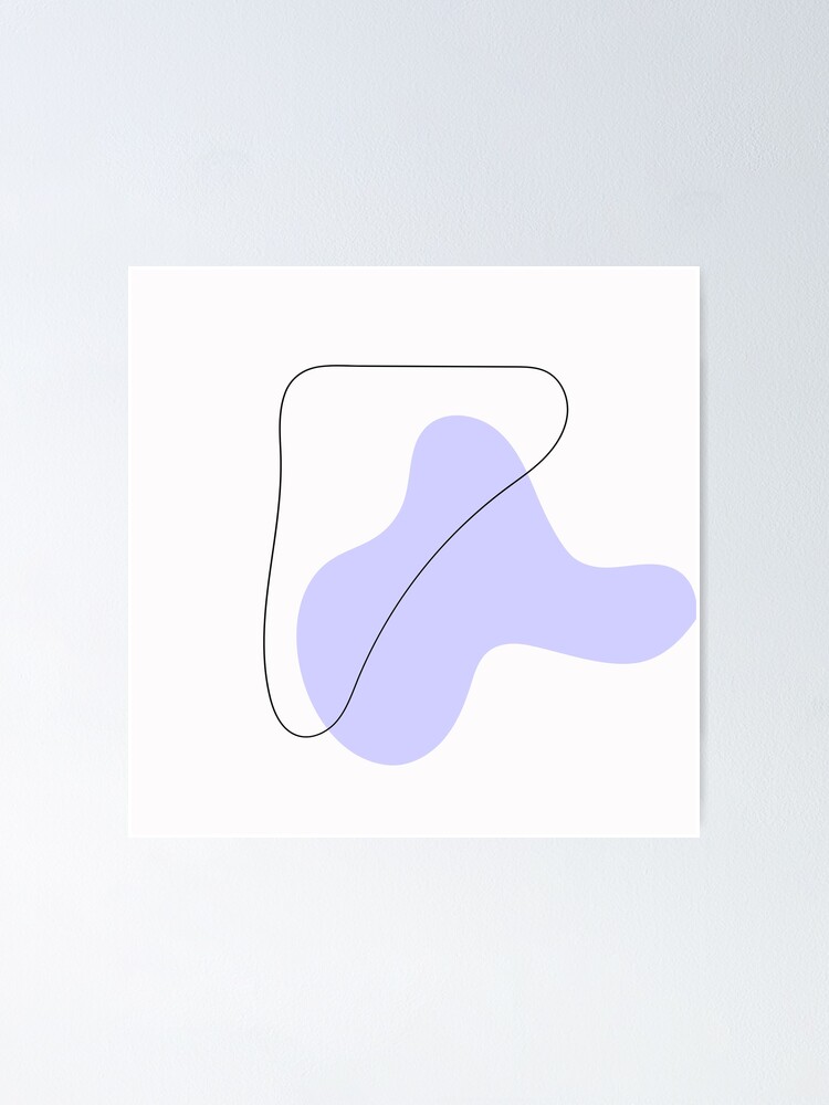 " Minimalist abstract shape with a blue blob line art work . Love ...