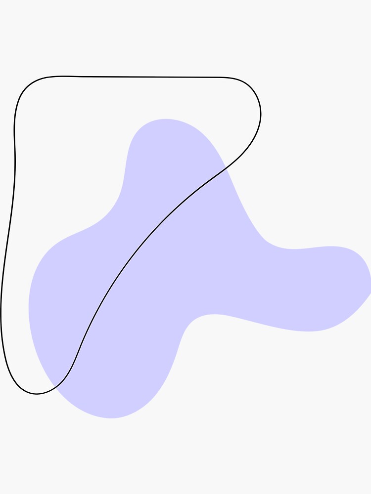 " Minimalist abstract shape with a blue blob line art work . Love ...