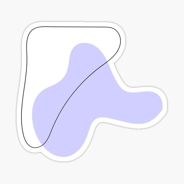 " Minimalist abstract shape with a blue blob line art work . Love ...