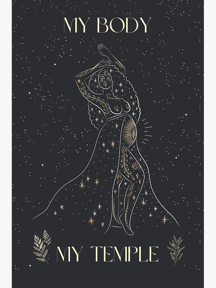 Celestial Pregnant Woman My Body My Temple Poster For Sale By Charlottemya Redbubble