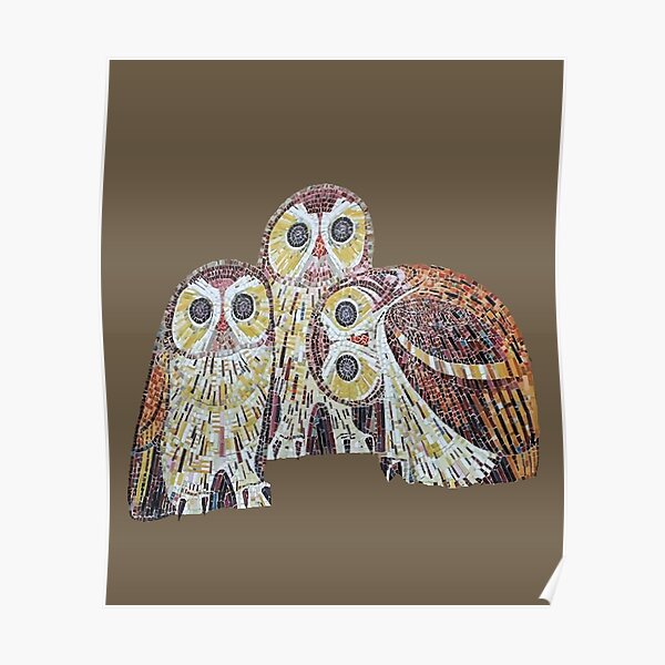 "Three Owls Detailed Vector In Art Nouveau Style" Poster for Sale by ...