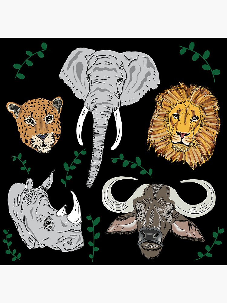 "The Big Five" Poster for Sale by SpiritedArtwork | Redbubble