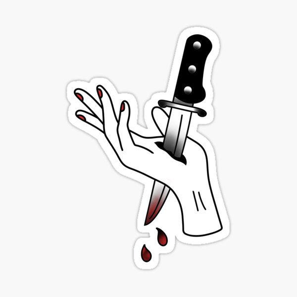 "hand and knife traditional old school" Sticker for Sale by ...