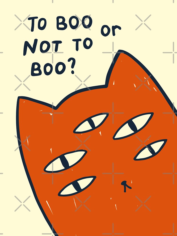 "To boo or not to boo, Halloween poster, Funny cat art print, Modern ...