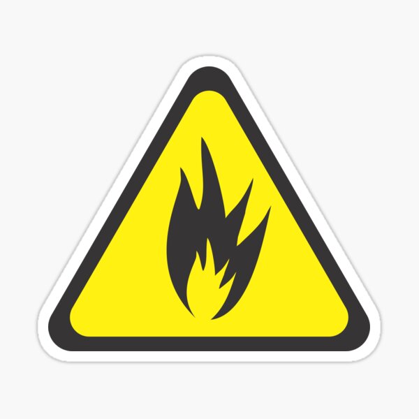 "Flammable symbol for Fire safety- fire sign" Sticker for Sale by SL ...