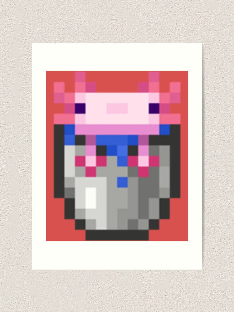"Axolotl in a t-shirt pocket minecraft pixel axolotl axlotl" Art Print ...