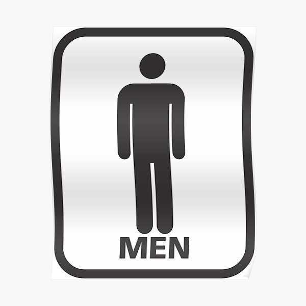 "Restroom or Public toilet Sign Sticker for man" Poster for Sale by SL ...