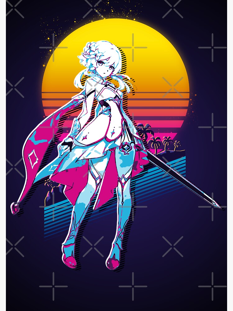 "Genshin Impact - Traveler (80s Retro)" Sticker for Sale by MnA-Designs ...