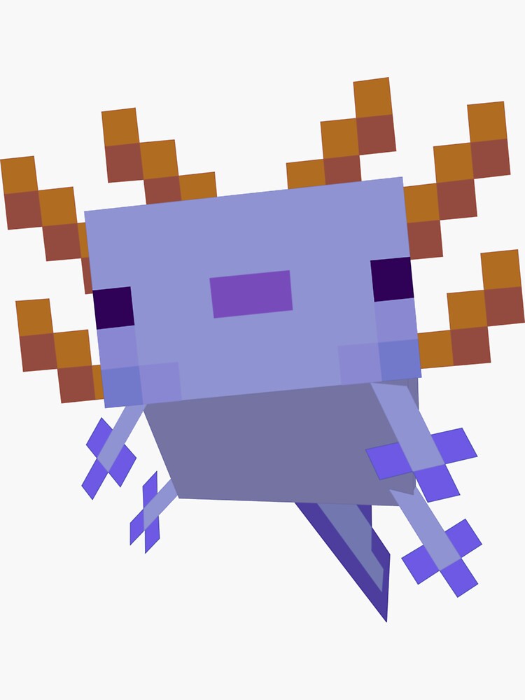 "Blue Minecraft Axolotl" Sticker for Sale by IciVHeanWd | Redbubble