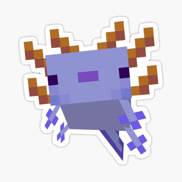 "Blue Minecraft Axolotl" Sticker for Sale by IciVHeanWd | Redbubble