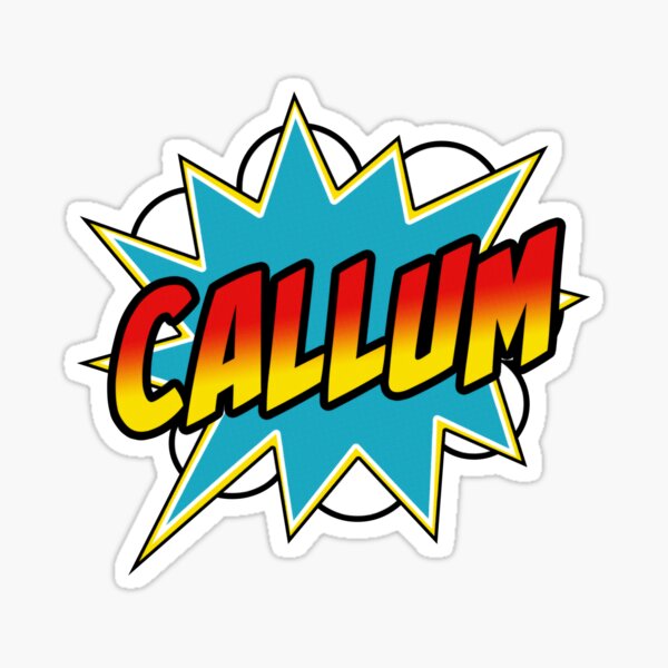 "Boys Callum Name Comic Book Superhero" Sticker for Sale by Rixta82 ...