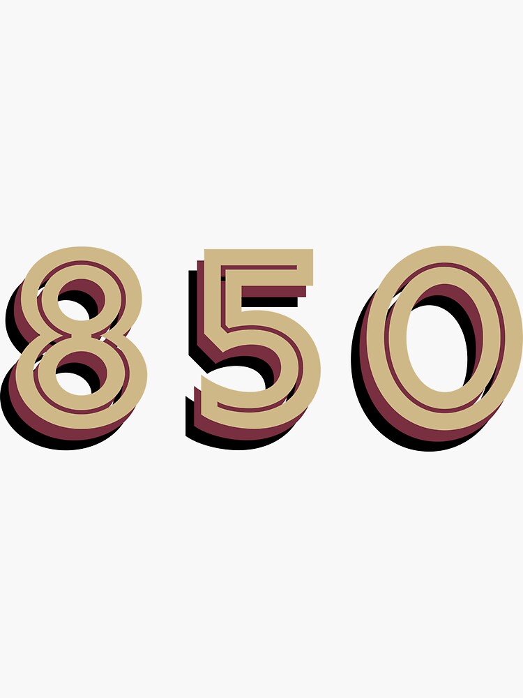 "Area Code 850" Sticker for Sale by NostalgiacNT | Redbubble