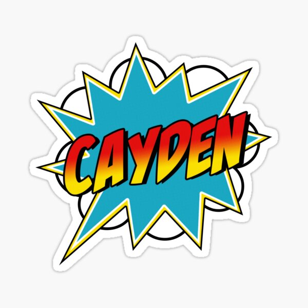 "Boys Cayden Name Comic Book Superhero" Sticker for Sale by Rixta82 ...