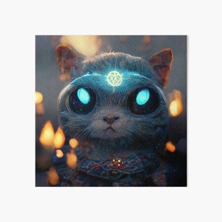 "Cool Blue Eyes Scottish Fold Cat Looks Like An Alien. Fantasy Art For ...