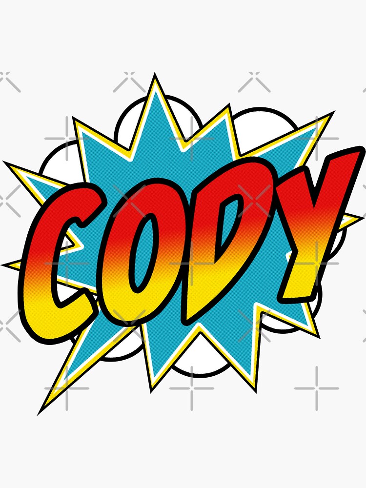 "Boys Cody Name Comic Book Superhero" Sticker for Sale by Rixta82 ...